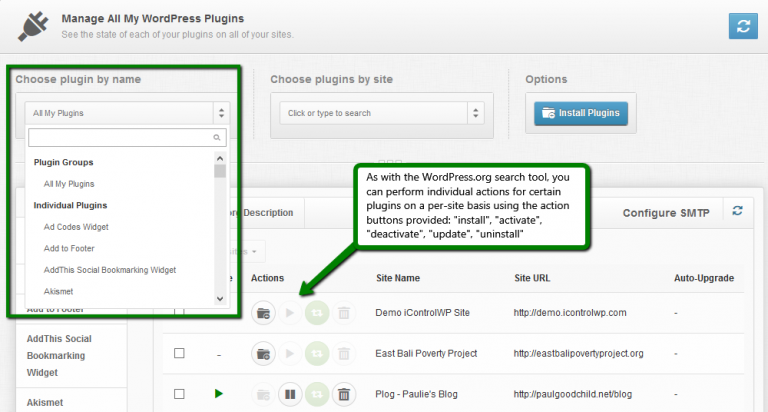 iControlWP- Install Plugins From Existing Plugins - iControlWP