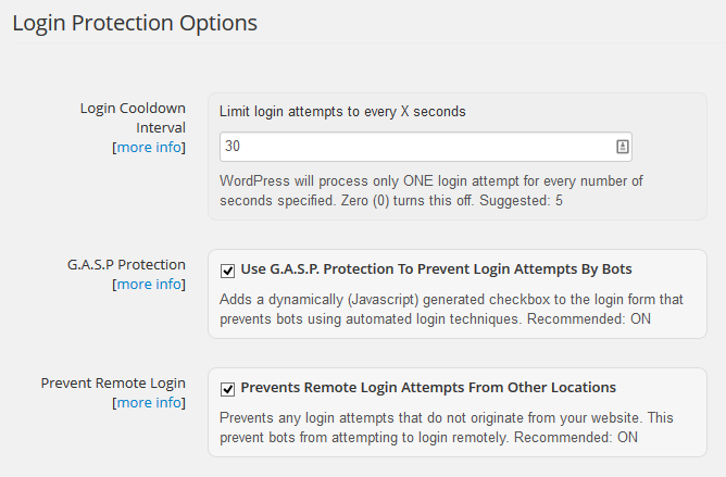WordPress Simple Firewall Brute Force Protection Options - iControlWP